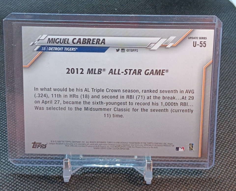 2020 Topps Update Walgreens Yellow #U55 Miguel Cabrera AS | eBay