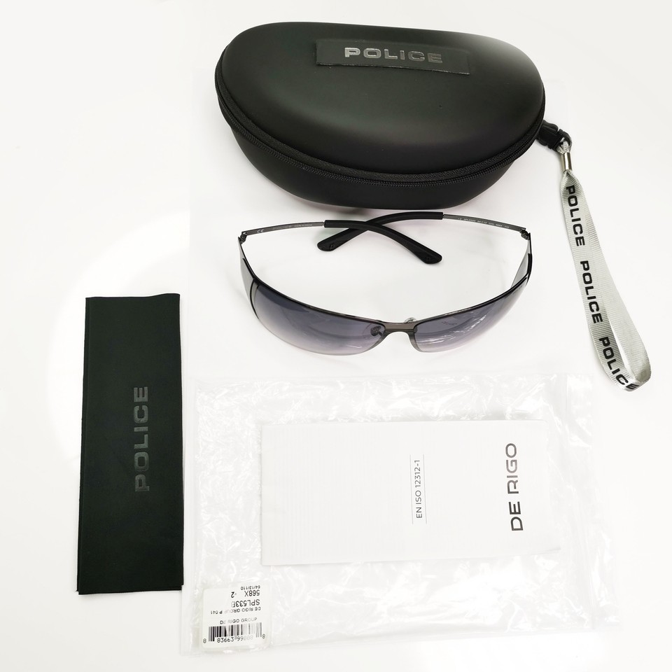 Police Side Window Sunglasses Grey Gradient Designer Mens SPL 533G COL ...