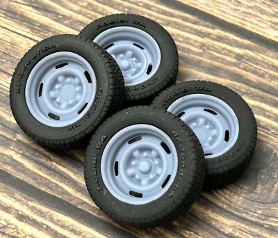 1/24 Scale: 17-inch “Capless Chevy Rally” model car wheels/tires. Resin ...