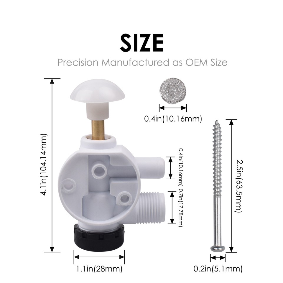 385314349 RV Water Valve Kit Upgraded Toilet Water Valve For Dometic ...