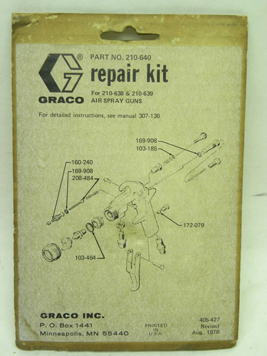 Graco 210-640 Repair Kits For 210-638 & 210-639 Paint Spray Guns NOS HR ...