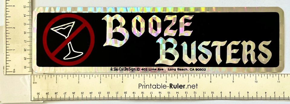 1970s Booze Busters Vintage Bumper Sticker Retro Sober AA Straight Edge ...