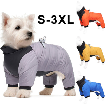 Small Dog Winter Coats Waterproof with Legs Pet Clothes Jacket Jumpsuit ...