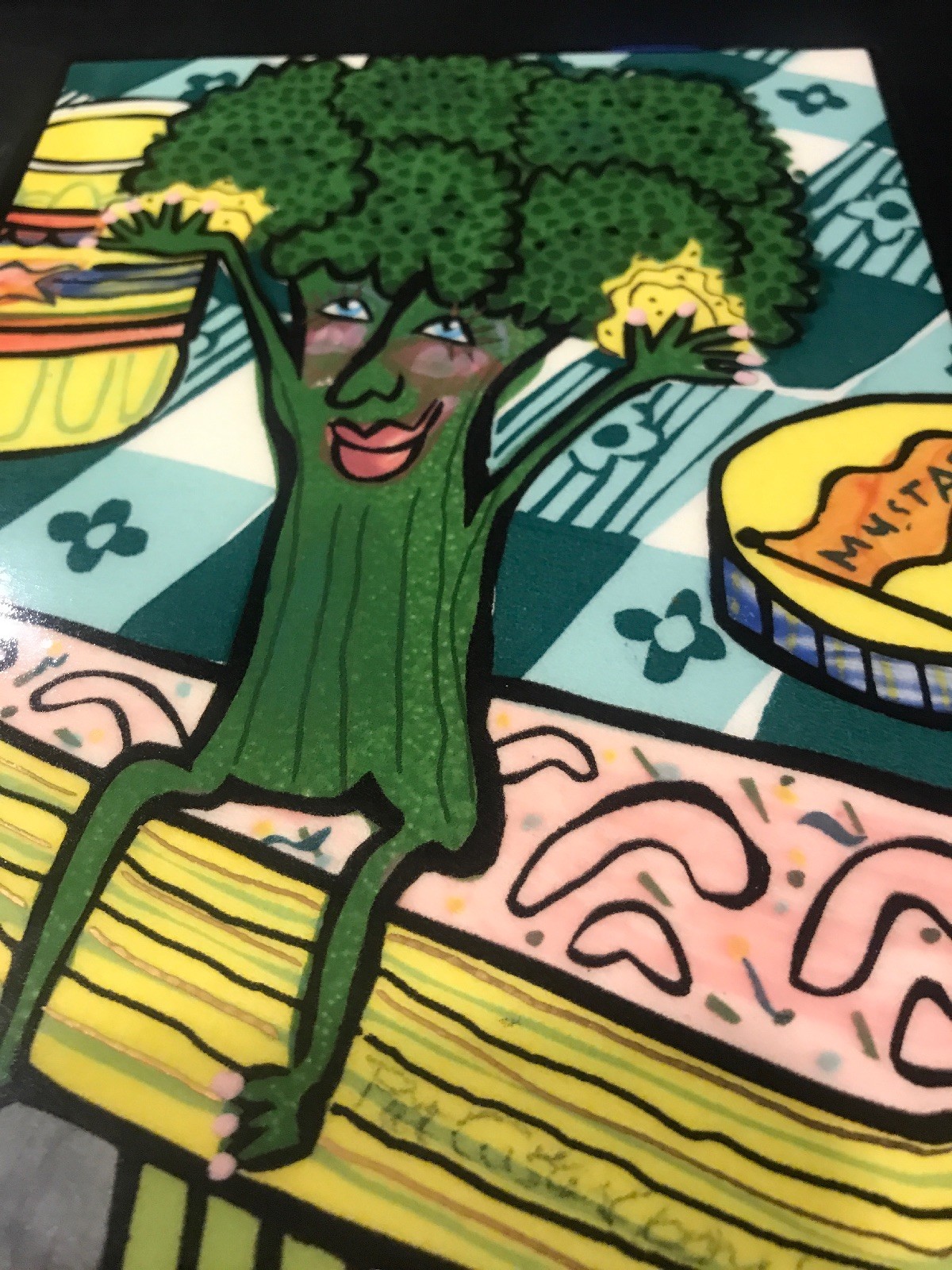 Pat Custer Denison Pottery Tile 6”x8” | eBay