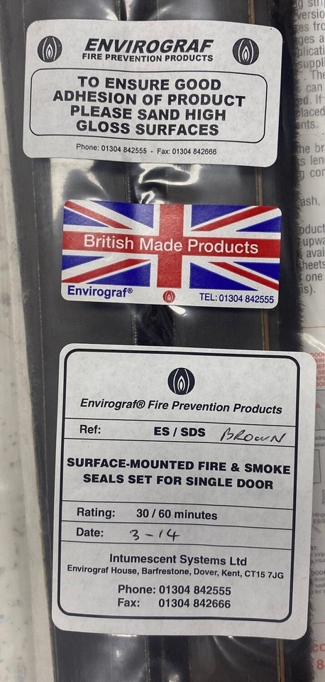 Surface Mounted Intumescent Door Fire Strip Smoke Self Adhesive Seals ...