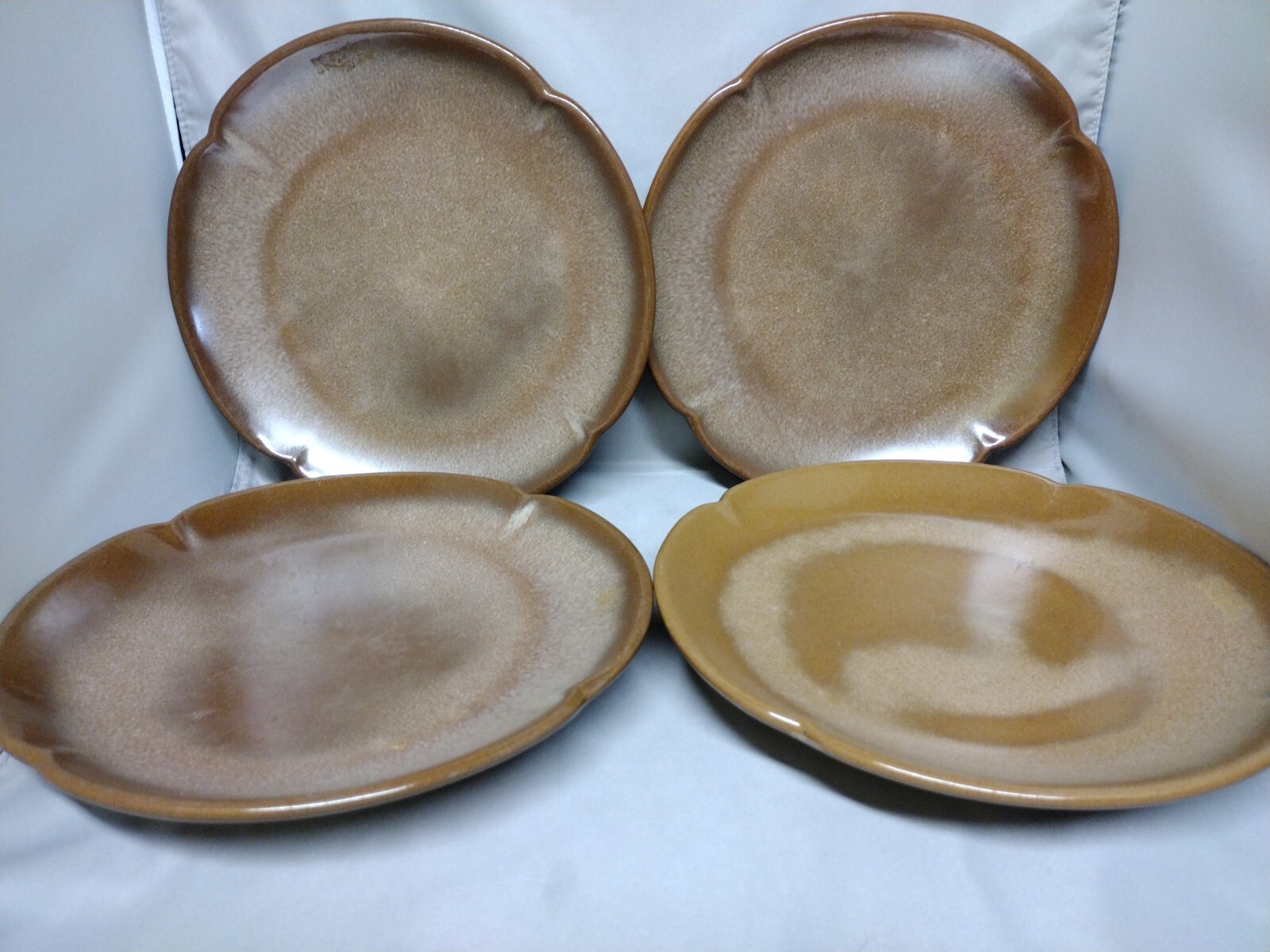 Set of 4 Frankoma Pottery in Satin Plainsman Brown 5F Dinner Plates | eBay