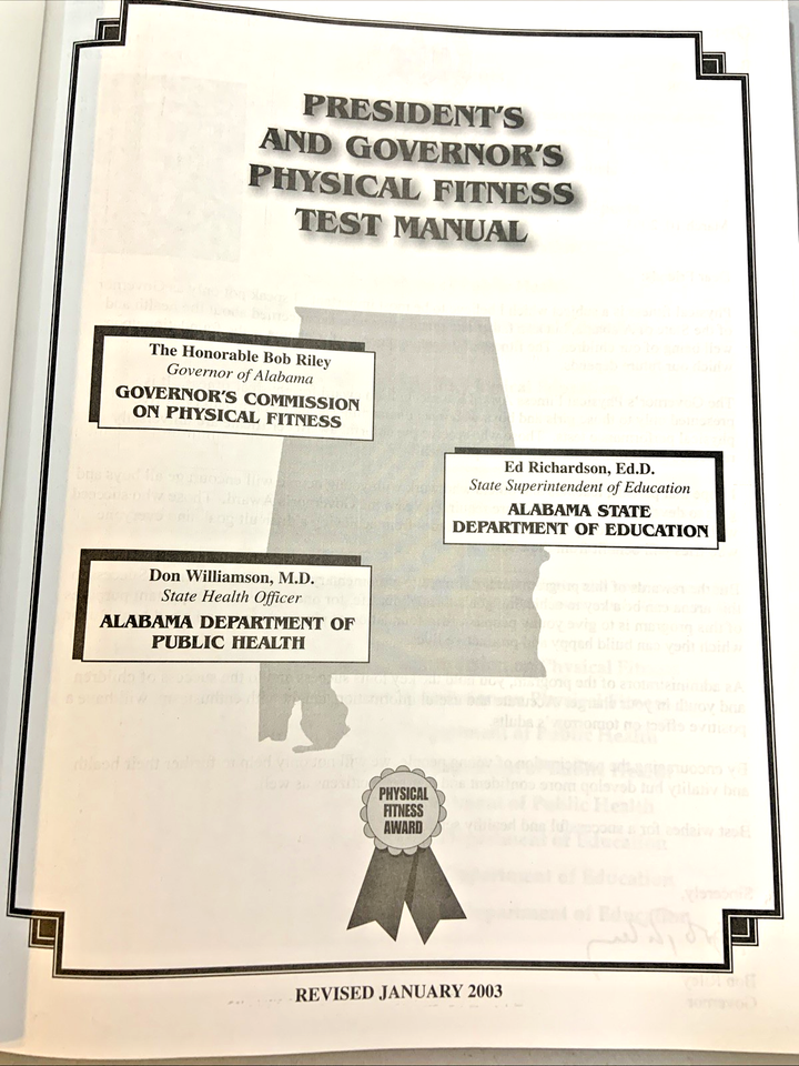 Alabama Fitness Test Manual Awards 2008 Presidential Governor Bundle ...