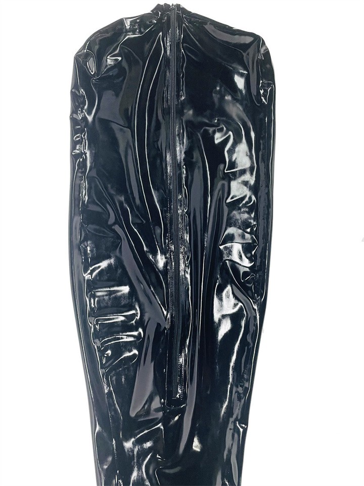 Black Latex Sleeping Bag Bodybag Back Zipper Crotch Zip Sleepsack 0.4mm ...