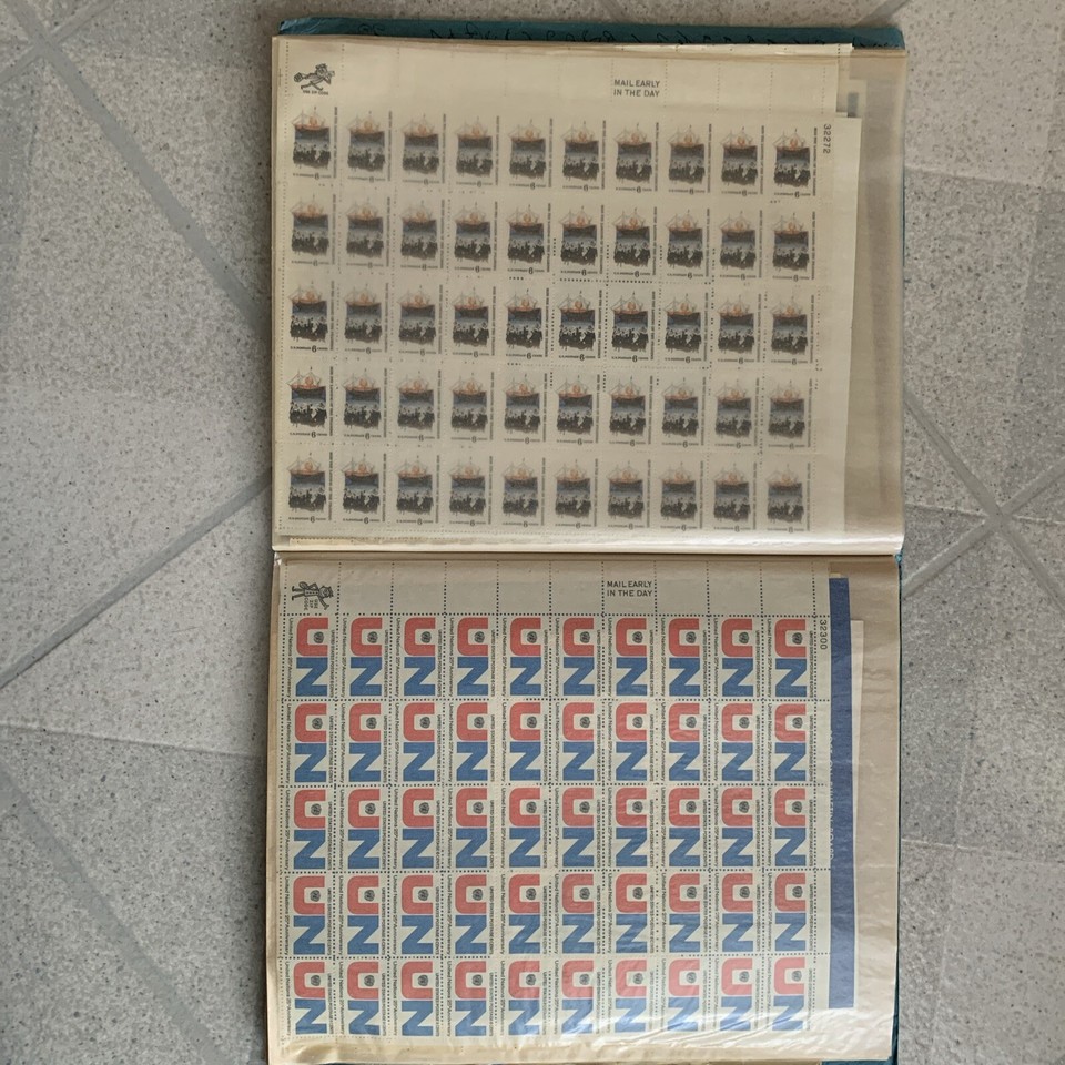 Vintage Lot Of About 50 Sheets Of Postage Stamps In A Book | eBay