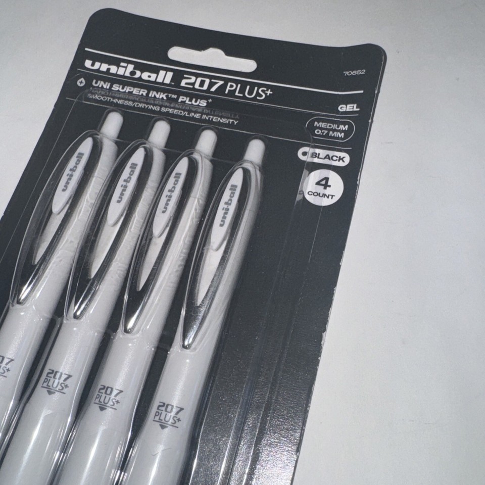 uniball 207 Plus+ Retractable Gel Pens 0.7mm Medium - Black Ink - White Barrels 30246706527| eBay