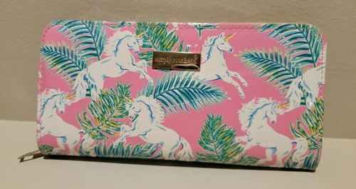 Simply Southern Pink Wallet Unicorns & Palm Leaves Large Zip Around ...