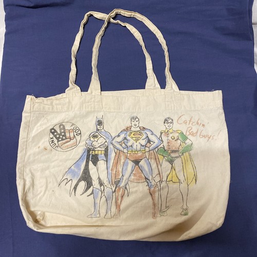 JUNK FOOD BATMAN ROBIN SUPERMAN Canvas Tote Shopping Bag DC Comics | eBay