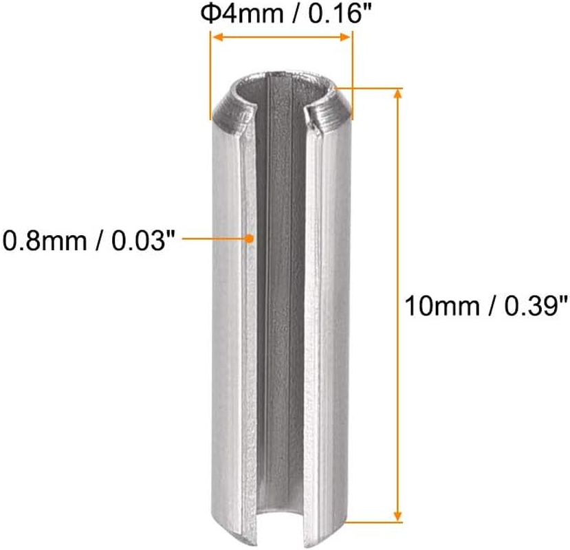 Slotted Spring Pin - M4 X 10Mm 304 Stainless Steel Split Spring Roll ...