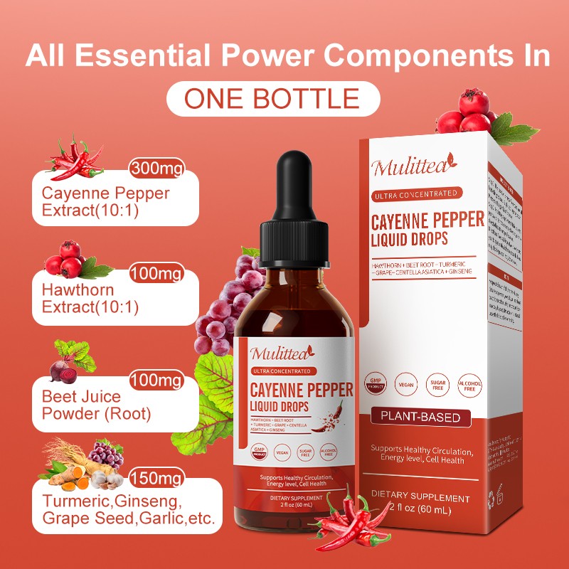 Cayenne Pepper Hawthorn Beet Root Turmeric Black Pepper Vitamin Liquid ...