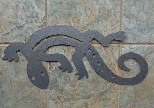 New Southwestern Lizard Plasma Cut Metal Wall Art 24" x 10" Textured ...