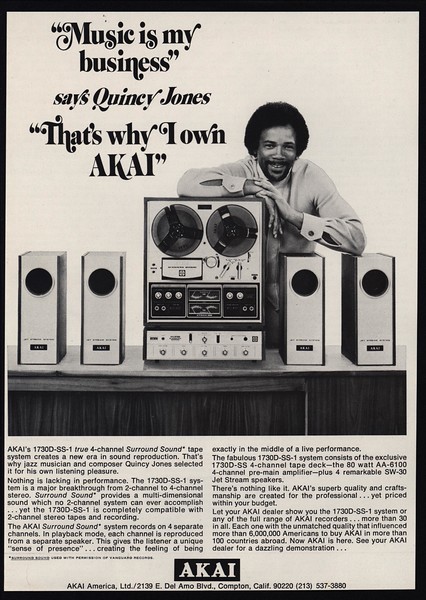 1971 QUINCY JONES Producer - AKAI 1730D-SS1 Surround Sound VINTAGE ...