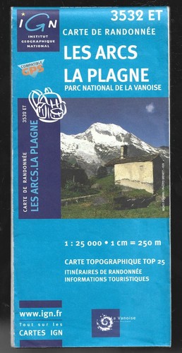 CARTE IGN SERIE BLEUE . 3532 ET . LES ARCS LA PLAGNE . PARC DE LA ...
