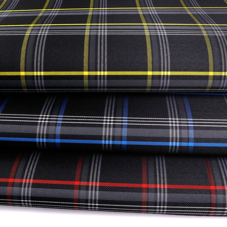 Black Plaid Interior upholstery Fabric Car Seat Cloth for MK7 VW Golf ...