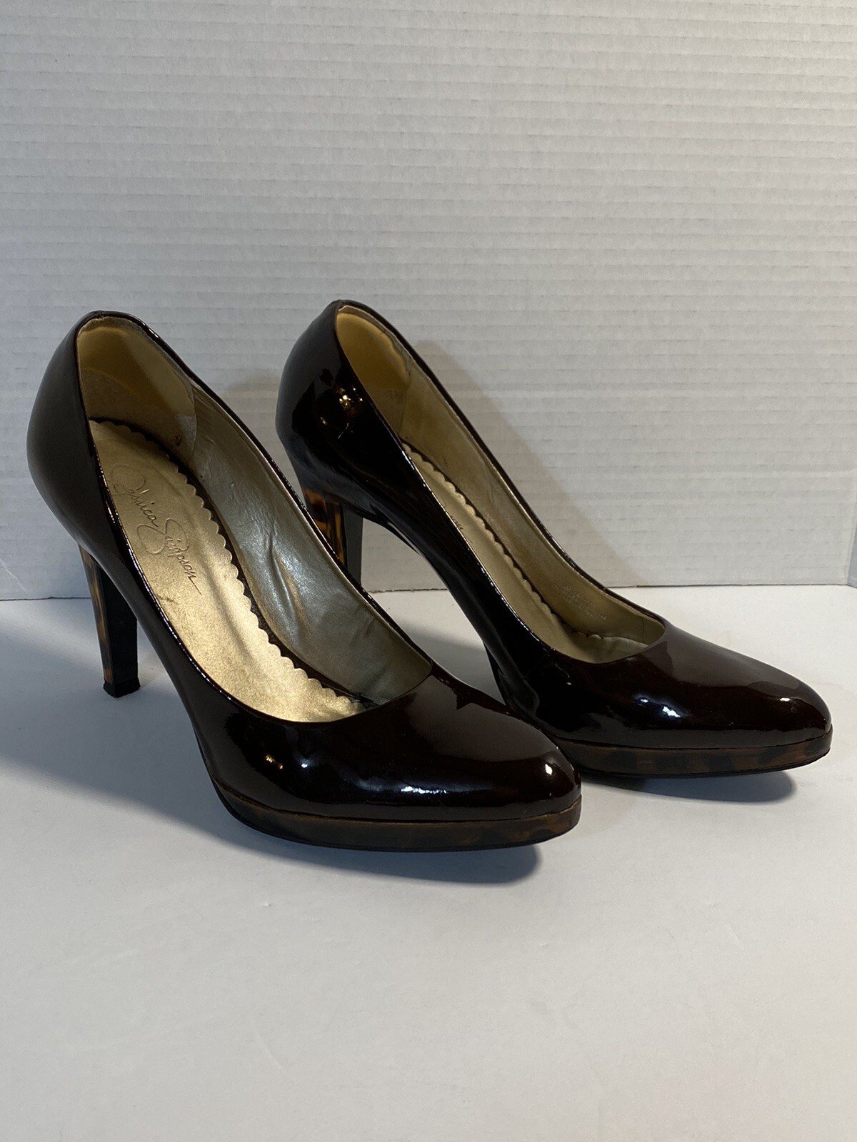 Jessica Simpson Tortoise Shell 4” Stiletto Pumps Size 8B Very Gently ...