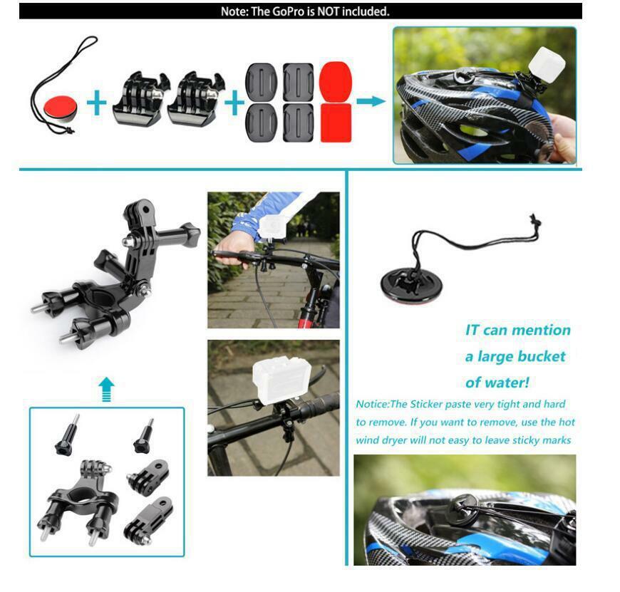 Accessories set for Gopro go pro hero 11 10 9 7 AKASO Brave Xiaomi yi ...