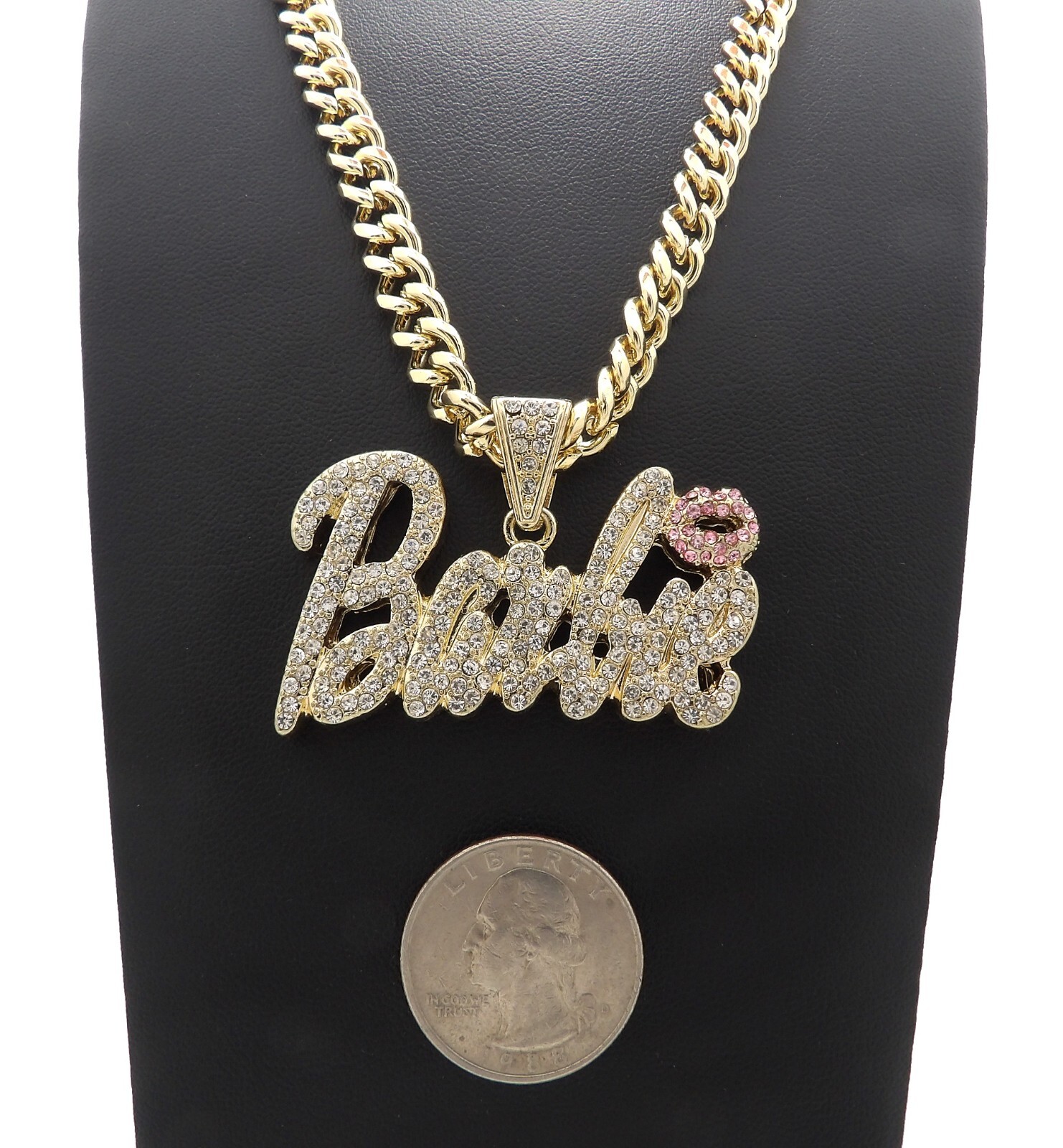 NEW SMALL PINK FRIDAY BARBIE PENDANT WITH 6mm 18" CUBAN LINK CHAIN* | eBay