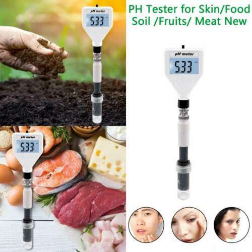 0-14PH Digital LCD PH Measure Pen PH Tester for Skin Food Soil Fruits ...