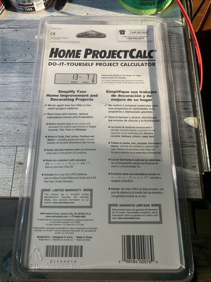 Calculated Industries 8510 Home ProjectCalc DIY Project Calculator New ...