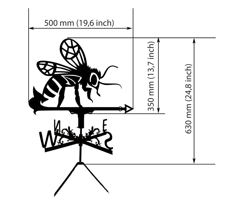 Bee Metal Weathervane, apis Weather Vane, home roof decor | eBay