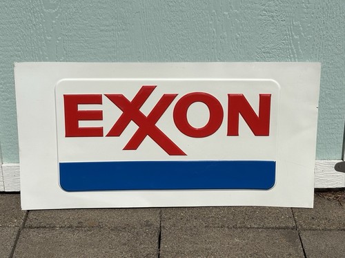 VINTAGE EXXON GASOLINE GAS STATION PUMP SIGN TIM METAL MAN CAVE SHOP ...