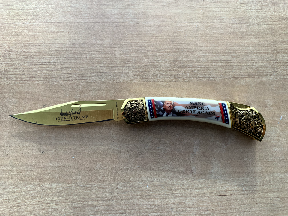 Donald Trump American Mint MAGA Stainless Steel Pocket Knife | eBay
