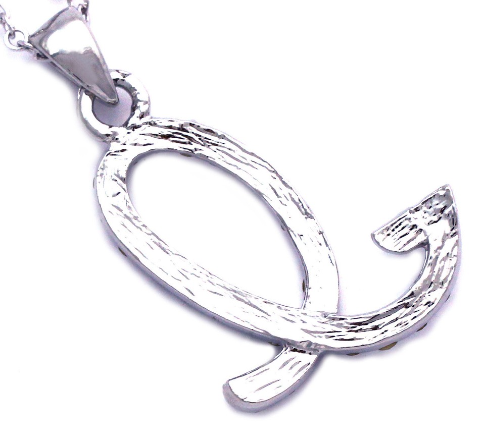 Clear Crystal Cursive Writing Initial Letter I Pendant Necklace Women ...