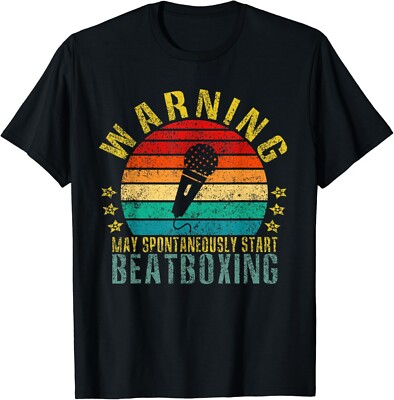 WARNING May Spontaneously Start Beatboxing Funny Retro Gift Unisex T ...