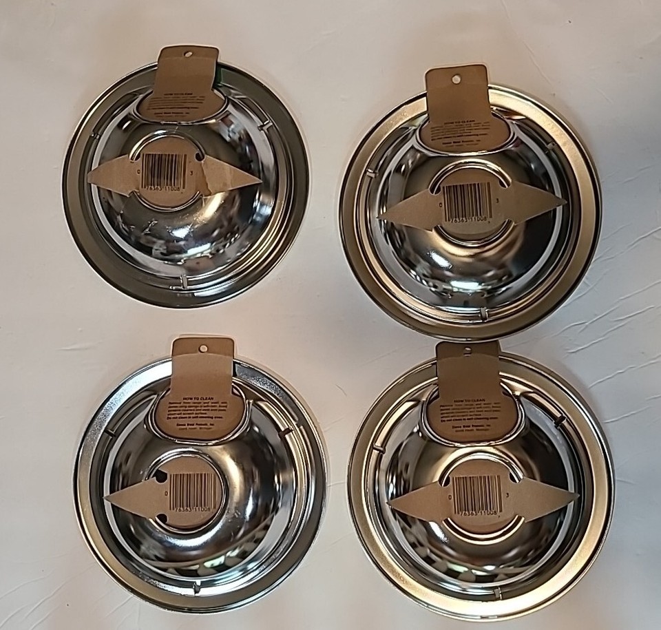 SET 4 STANCO ELECTRIC RANGE CHROME REFLECTOR BOWL FOR REMOVABLE ELEMENT ...
