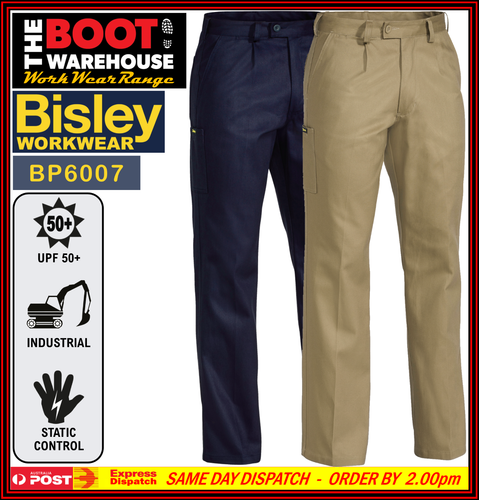 Bisley Work Pants BP6007 Mens Original Heavy Duty Pre-Shrunk 100% ...