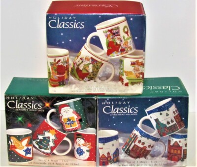 Signature Houseware Classics Christmas Mugs 11oz 3 Sets of 4 (Twelve ...
