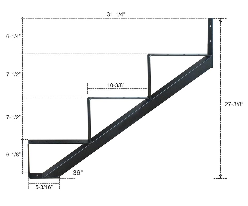 DIYHD Powder Coated Black Steel Stair Riser Step Stair Stringer | eBay