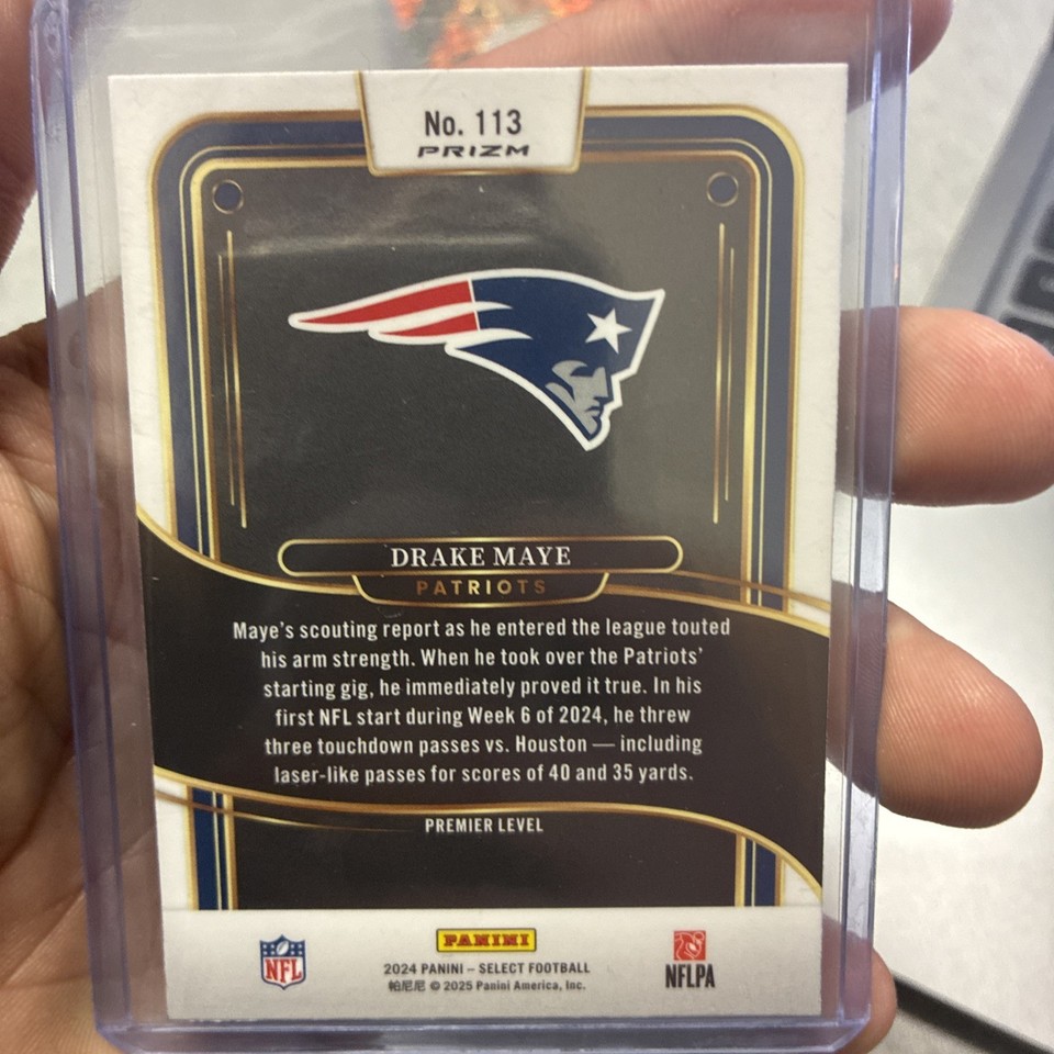 2024 Select Drake Maye Premier Red & Blue Shock Prizm Rookie RC #113 ...