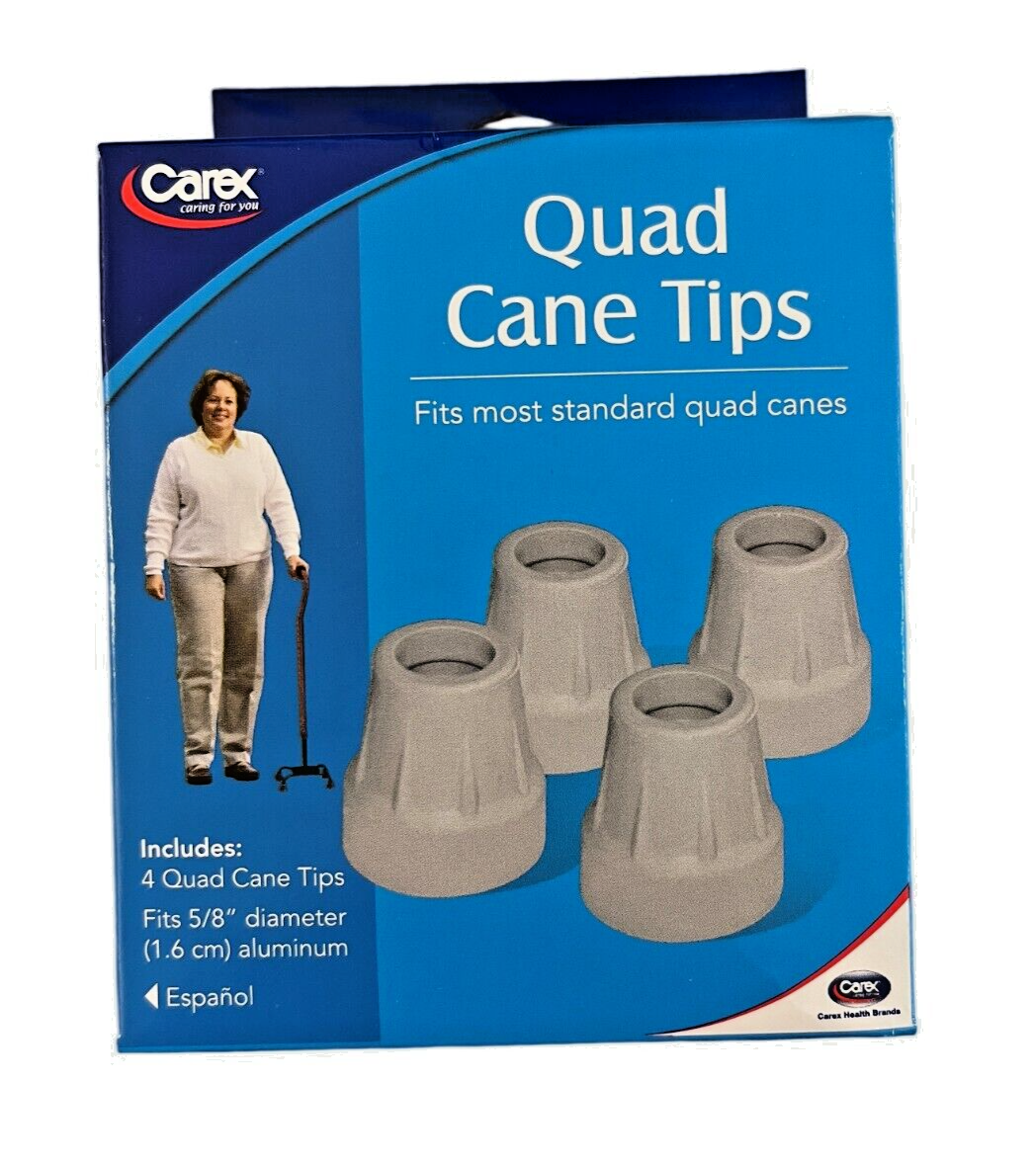 Carex Quad Cane Tips 5/8" Metal Reinforced 4 ct (A705) GREY 23601312174 ...