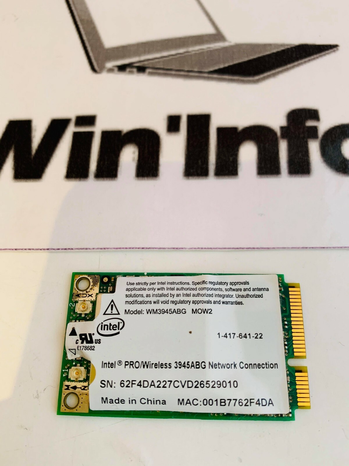 Wifi Card WM3945ABG Wireless WLAN SONY VAIO PCG-381M (VGN-FZ18M) | eBay UK