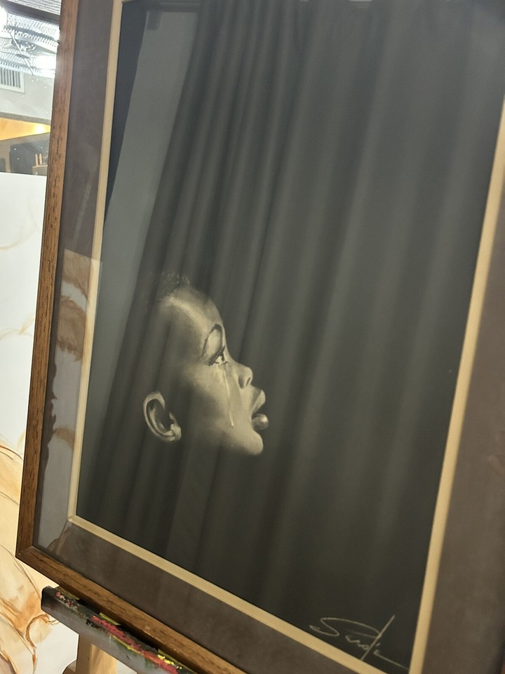 Vintage Black Child Crying Serolé Matted And Framed Print | eBay