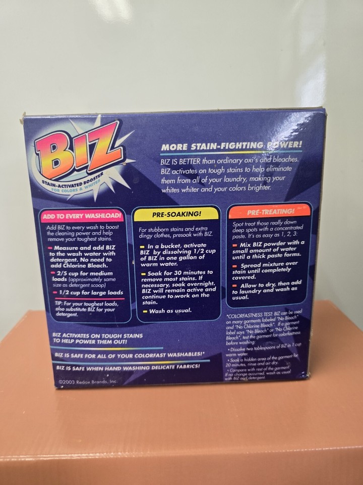 Vintage Biz Detergent Stain Activated Booster Laundry Powder Soap Made ...