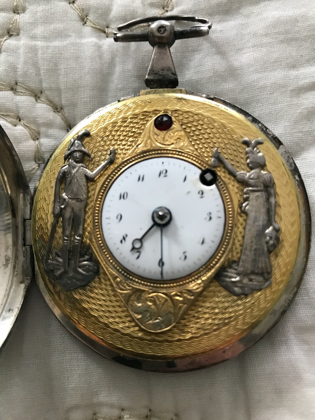 SALE- Antique Continental 18k gold/silver/ruby pocket watch c1800's | eBay