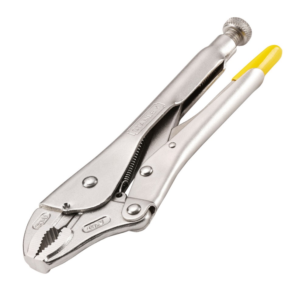 Stanley 225mm Curved Jaw Locking Pliers MaxSteel Built-in wire cutter 0 ...