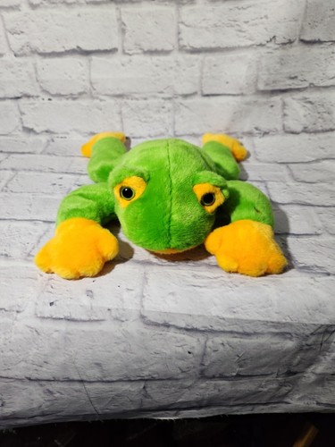 Smoochy Green & Yellow Frog TY BEANIE BUDDY 17" Plush Stuffed Animal ...