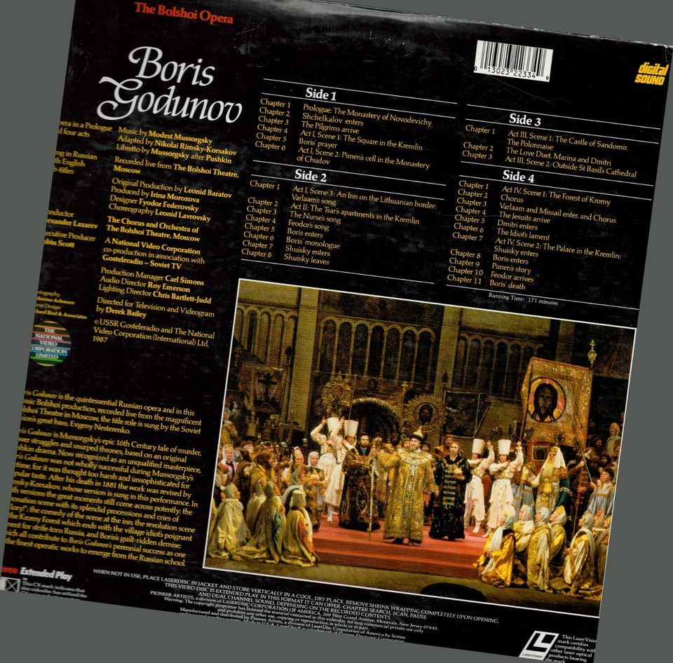 Mussorgsky: Boris Godunov: Bolshoi Opera: Lazarev (1987) Laserdisc | eBay