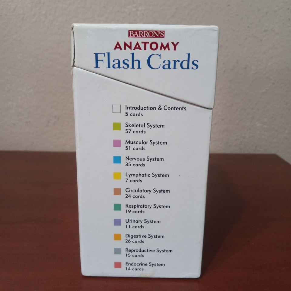 Barron's Anatomy Flash Cards Kurt H. Albertine 264 Full Color Medical ...