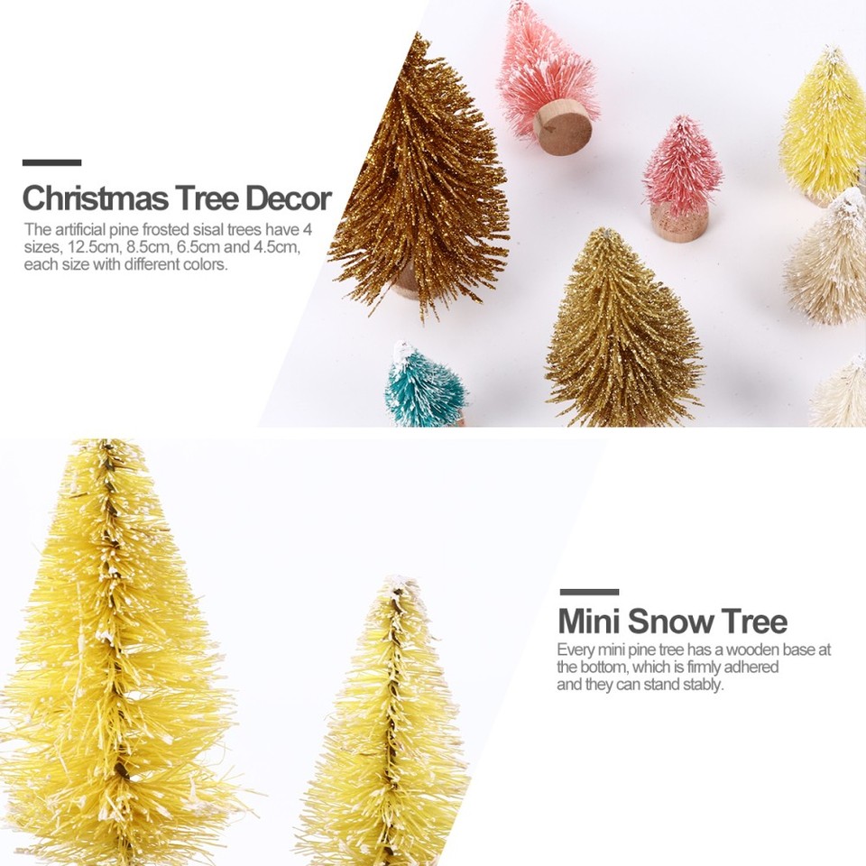 40pcs Mini Pine Trees Artificial Mini Trees with Wood Base for ...