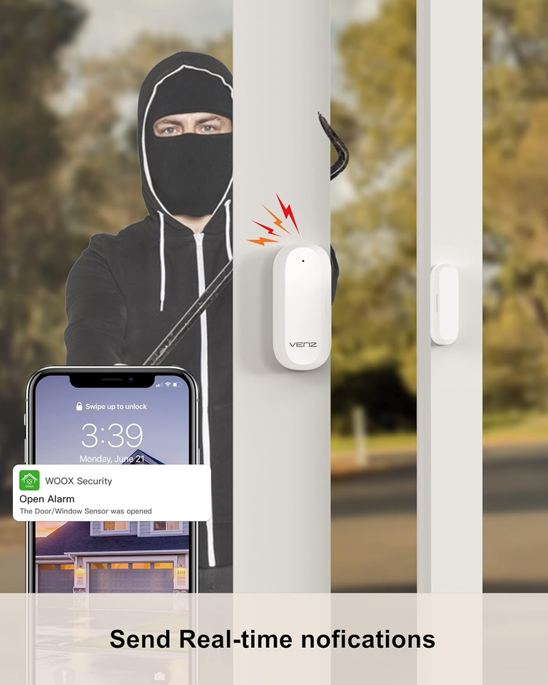 4 Piece Wireless Home Security System - Optional 24/7 Professional ...