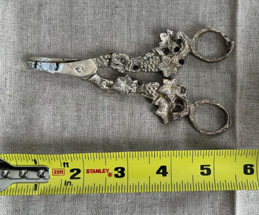 Victorian Grape Scissors/mouchette, Ornate, Silver plated Fox and Grape ...