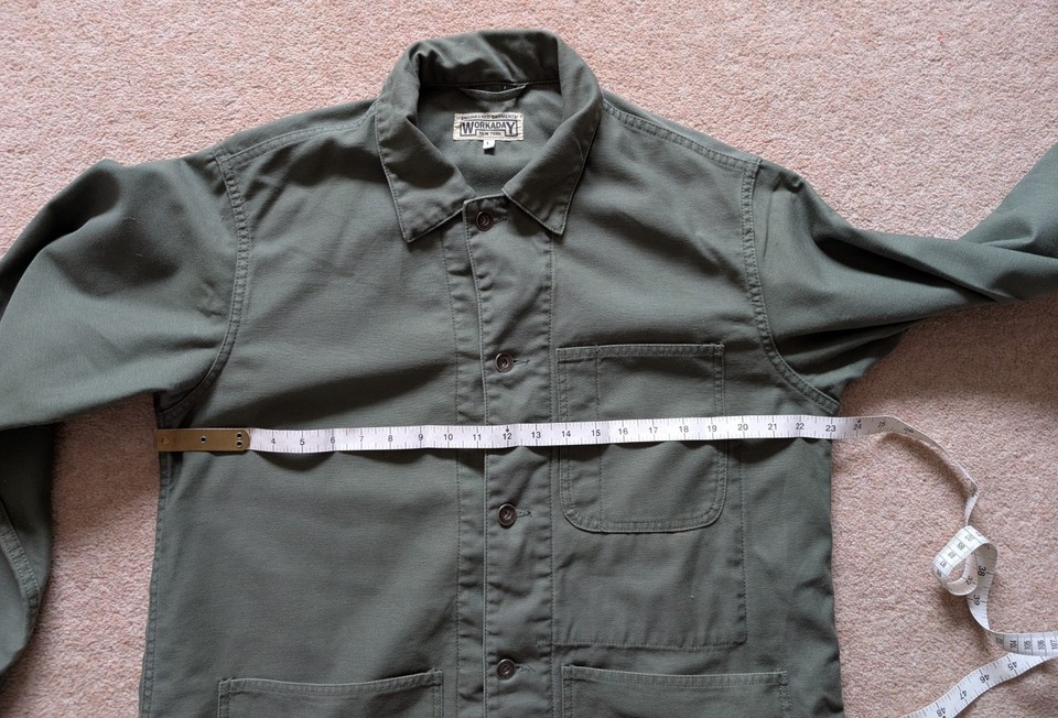 RRP £295 Engineered Garments Workaday Utility Chore Jacket Olive Green ...